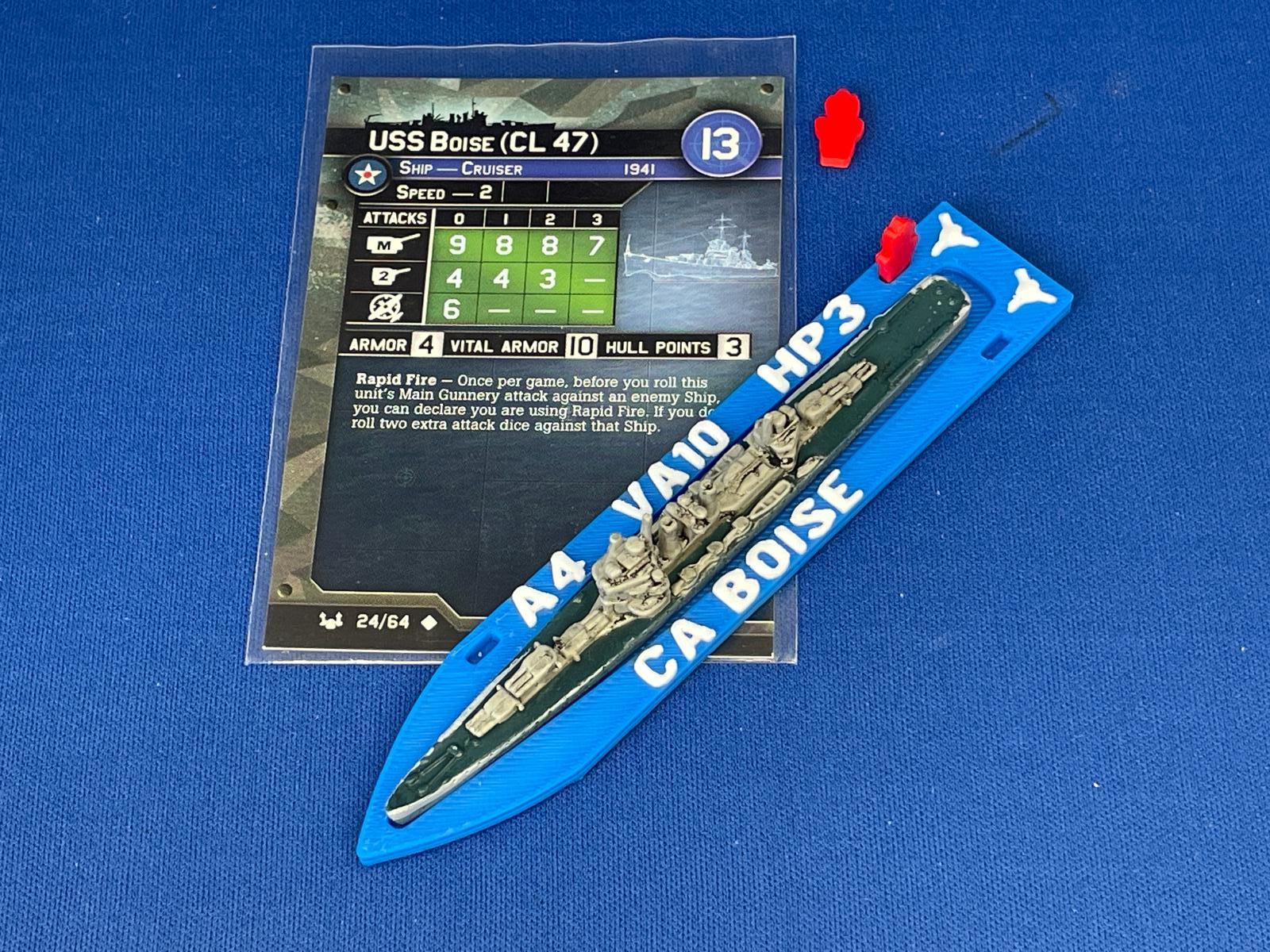 War at Sea USS Boise Ship Base - Game Aid by The Fun Kingdom - Wargaming3D